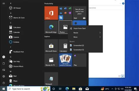 Windows 10 Removes Start Menu Jump Lists File List For Tiles In April