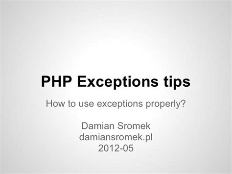php exceptions