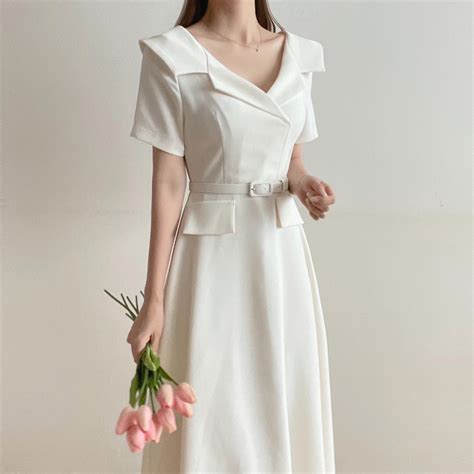 어반블롱드 벨트세트 무무 카라 플레어 롱 원피스 3color 데이트룩 오피스룩 면접룩 상견례룩 파티룩 셀프웨딩 브라이덜샤워 돌잔치원피스 2부드레스 하객룩