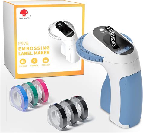 Memoqueen Embossing Label Maker With 6 Labels Vintage Handheld Label Writer 3d