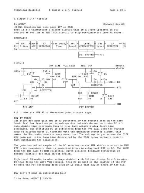 Simple Vox Circuit Using 3 Transistors And 6 Diodes Pdf Bipolar