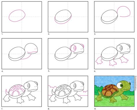 How To Draw A Cute Turtle