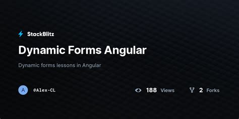 Dynamic Forms Angular Stackblitz