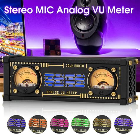 Douk Audio Retro Dual Analog Vu Meter Rgb Sound Level Indicator Wish