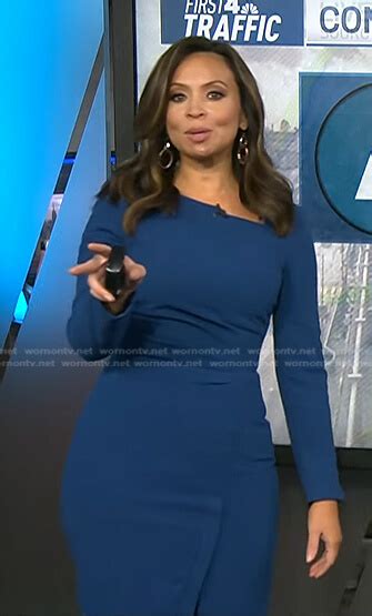 Wornontv Adelles Blue Asymmetric Neck Sheath Dress On Today Adelle