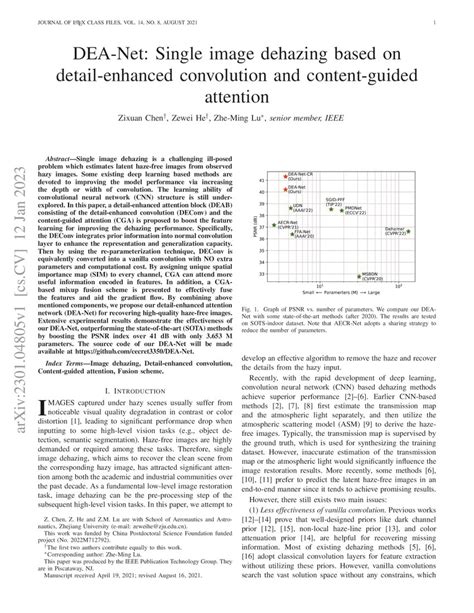 Dea Net Single Image Dehazing Based On Detail Enhanced Convolution And Content Guided Attention