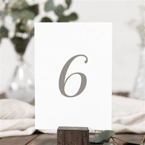 Minimalist Grey Color Table Number 6 Colorful Table Table Numbers Craft Party