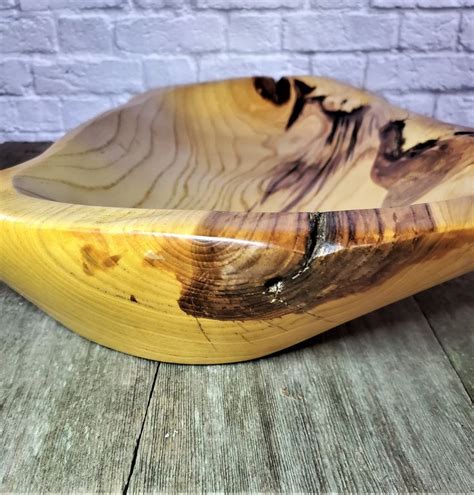 Handmade Oak Bowl Rustic Wooden Dough Bowl Hand Carved Natural Wood