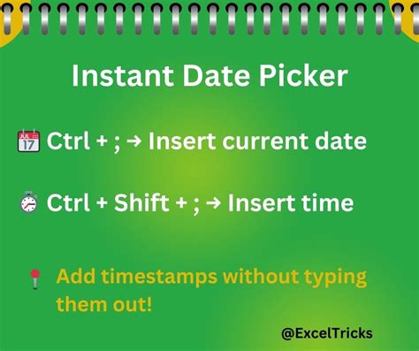 Excel Instant Date Picker 📍 Add Timestamps Without Typing Them Out Excelforbeginners Excel