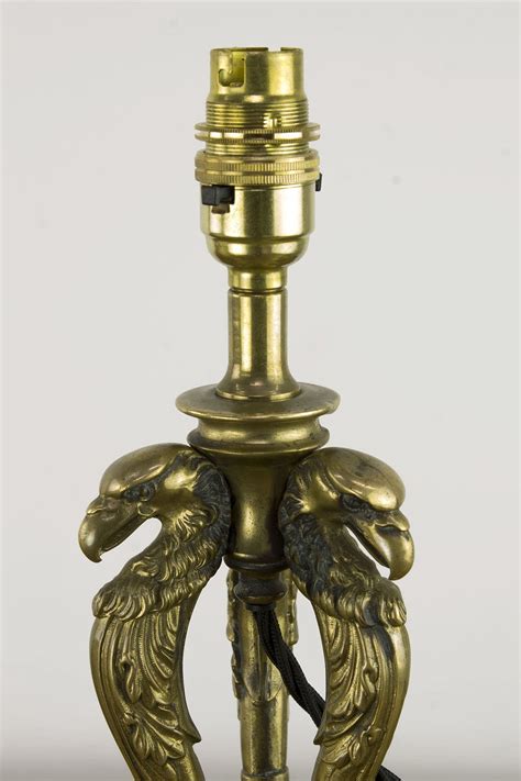 Antique Brass Trio Of Eagle Table Lamps Cooling And Cooling
