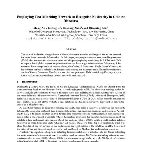 Employing Text Matching Network To Recognise Nuclearity In Chinese