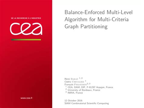 Ppt Balance Enforced Multi Level Algorithm For Multi Criteria Graph