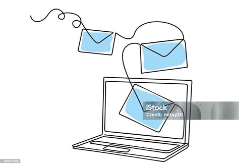 노트북 및 봉투 전자 메일 목록 건물 그림 연속 한 라인 아트 그림입니다 로고 상징 슬라이드 쇼 및 배너에 사용할 수 있습니다 견적 템플릿이 있는 그림입니다 0명에 대한