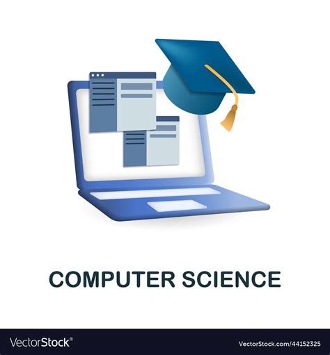 Computer Science Icon 3d From Data Royalty Free Vector Image