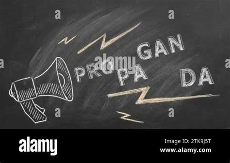 Propaganda And Fake News Concept Illustration On Blackboard A
