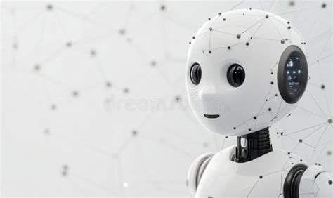 Futuristic Humanoid Robot With Digital Interface And Network Connections Stock Image Image Of