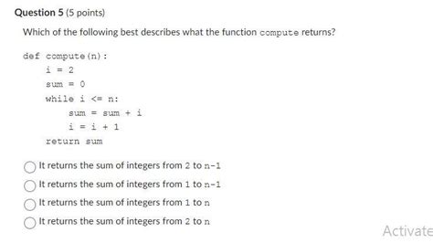 Solved Question 5 5 Points Which Of The Following Best