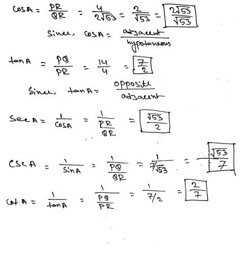[solved] Use Figure 1 To Evaluate Each Trigonometric Function Of