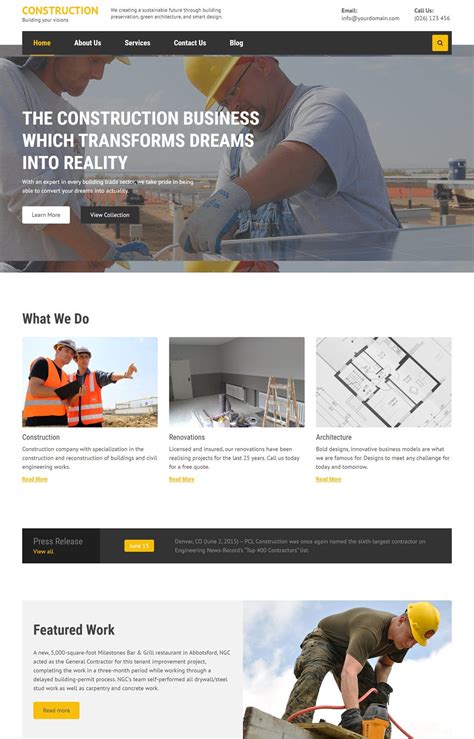 16 Best Construction Company Wordpress Themes 2023 For Business Gomahamaya