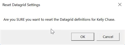 Resetting Your Datagrid