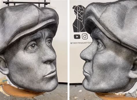 Artist Creates Massive Portrait Using String Art And Modeling Wax