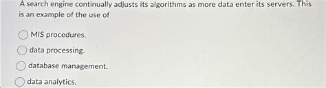 solved a search engine continually adjusts its algorithms as