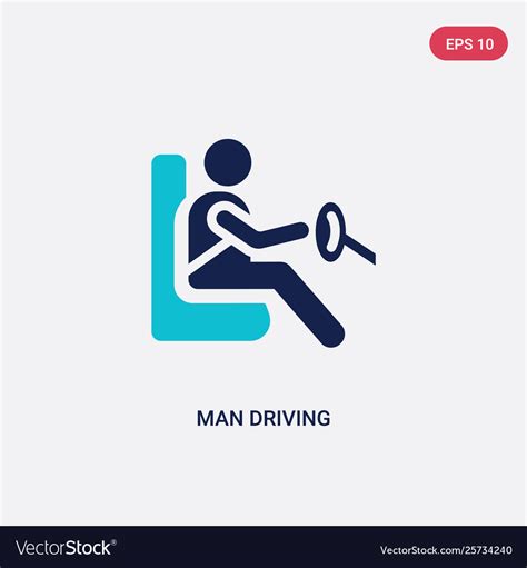 Two Color Man Driving Icon From Behavior Concept Vector Image