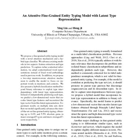 An Attentive Fine Grained Entity Typing Model With Latent Type