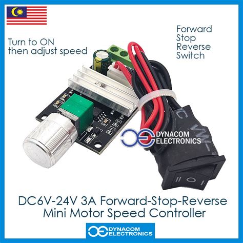 DC6V 24V 3A Forward Stop Reverse PWM Motor Speed Controller With ON OFF Switch Pengawal