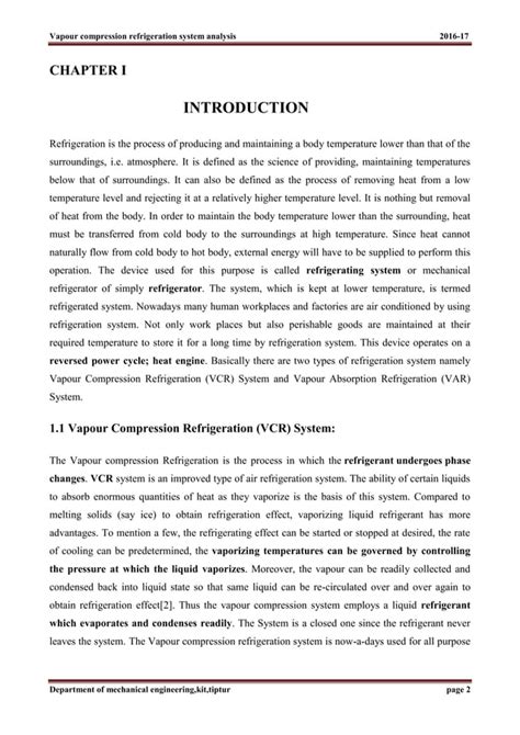 Performance Analysis Of Vapor Compression Refrigeration System Using Different Diameter