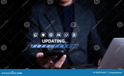 Update Software Application Upgrade Technology Concept Man Using Smart