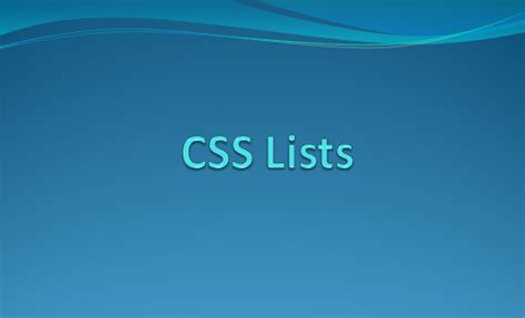Css Lists