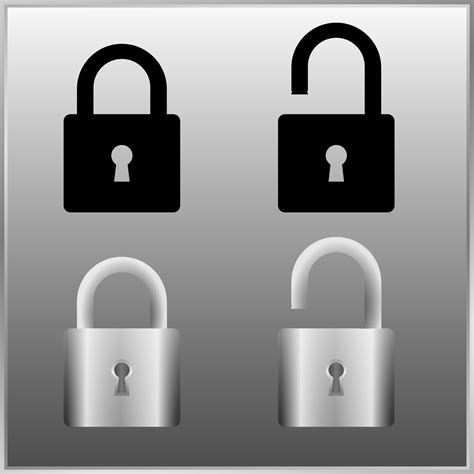 Open And Closed Padlock Icons Set 11717987 Vector Art At Vecteezy