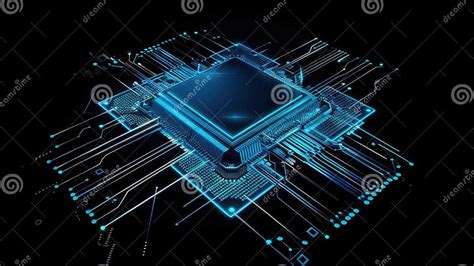 High Tech Processor Chip Illustrating Advanced Digital Connectivity And