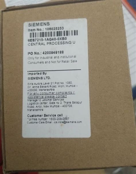 02 Kw Siemens S7 1200 Cpu 1215c At ₹ 29800piece In Ludhiana Id