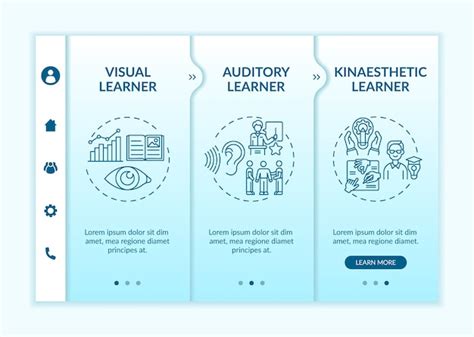 Premium Vector Learning Styles Onboarding Vector Template Responsive Mobile Website With