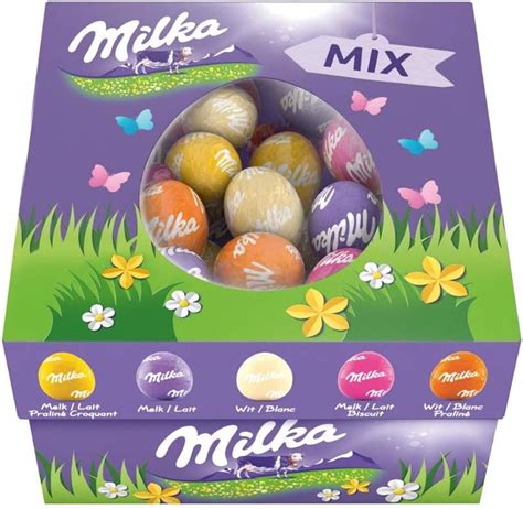 Milka Mix Assorted Mini Easter Eggs, White & Milk Chocolate Eggs Gift ...