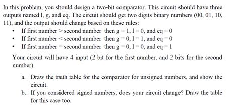 Solved In This Problem You Should Design A Two Bit Chegg