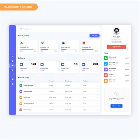 Premium Psd Cloud File Management Application