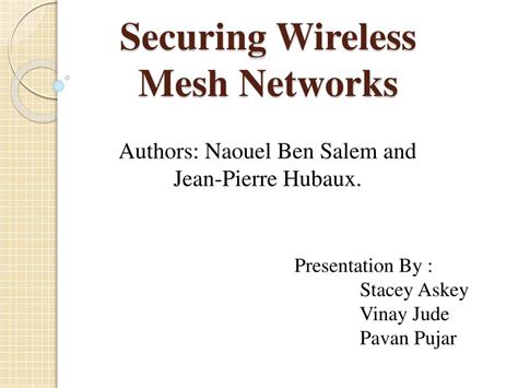 Ppt Securing Wireless Mesh Networks Powerpoint Presentation Free
