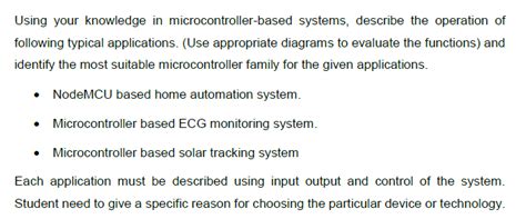 Solved Using Your Knowledge In Microcontroller Based