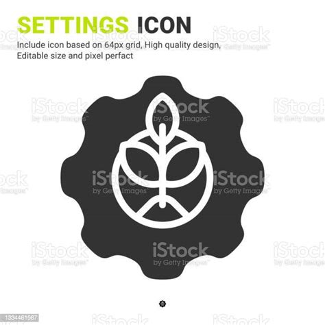 흰색 배경에 분리 된 글리프 스타일의 기어 및 식물 아이콘 벡터 디지털 농업 로고 비즈니스 농업 앱 및 모든 프로젝트를 위한 벡터 일러스트 설정 기호 기호 아이콘 개념