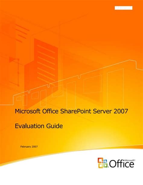 Share Point Server 2007 Evaluation Guide Pdf