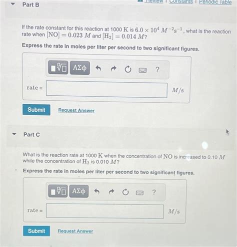 Solved Consider The Following Reaction 2no G 2h2 G →n2