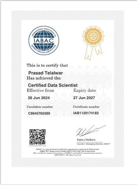 Prasad Telalwar On Linkedin Datascience Certification Iabac Learning Professionalgrowth…