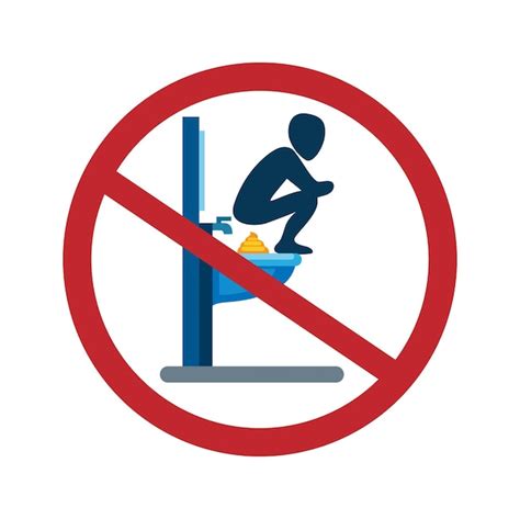 premium vector toilet warning sign do not defecate in the sink symbol