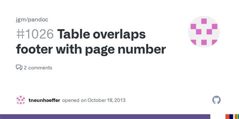 table overlaps footer with page number · issue 1026 · jgm pandoc · github
