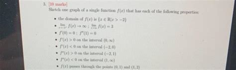 solved 3 [10 marks] sketch one graph of a single function