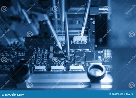 The Assembly Line Process Of Micro Processor Board Stock Image Image