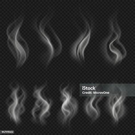 회색 뜨거운 연기 구름입니다 백색 투명 증기 격리 증발 벡터 효과 증기에 대한 스톡 벡터 아트 및 기타 이미지 증기 벡터